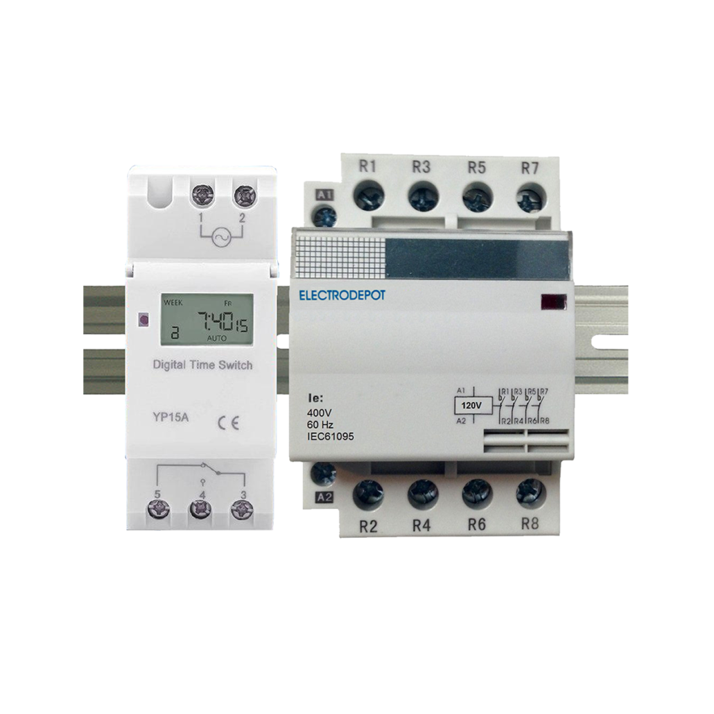 ElectroDepot 7 Day 24 Hour Programmable Timer 40A 3 Pole 120VAC